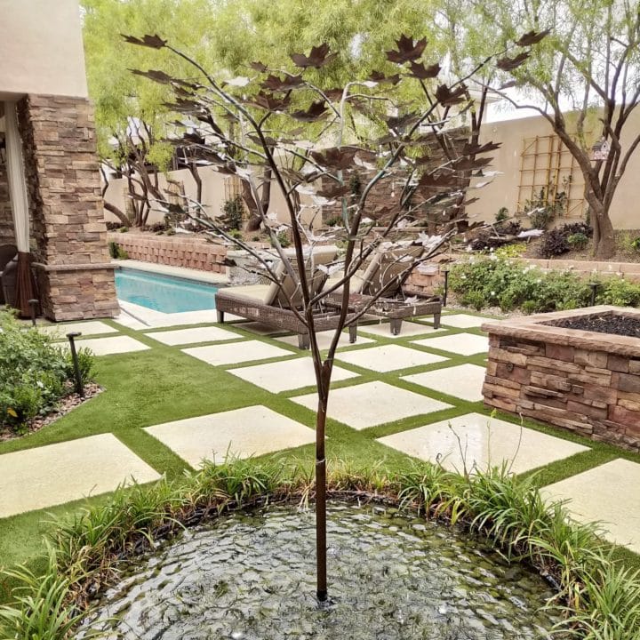 Outdoor Metal Tree Sculpture Fountains - Pathmark Fabrication